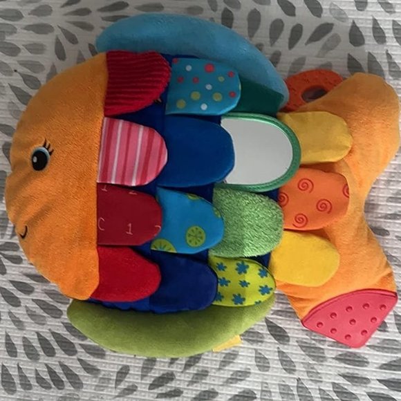 Toys | Baby Orange Soft Flip Tummy Time Sensory Fish Toy With Taggies ...